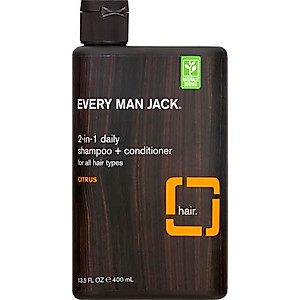 Every Man Jack Daily Shampoo, Citrus, 13.5-ounce (Pack of 1), 91306