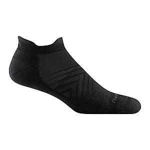 Darn Tough Men's Run No Show Tab Ultra-Lightweight with Cushion Sock (Style 1039) - Black, Large