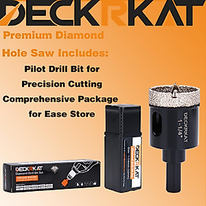 1-1/4 Inch Diamond Hole-Saw Bits with Pilot Drill Bit - 2pc 1-1/4" Diamond Tipped Tile Hole Saws with Guiding Bit Accurate Drilling for Porcelain Tile Ceramic Pottery Granite Stone Glass Bottles 32mm