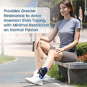 Velpeau Ankle Support Brace for Men & Women, Ankle Stabilizer, Stirrup Splint for Sprains, Tendonitis, Volleyball, Basketball, Sprained Ankle, Reversible Left & Right Foots, One Size(Foam Pad, Blue)