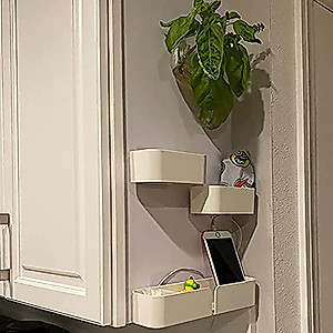 Hedume Set of 4 Wall Mounted Floating Shelf, Non-Drilling Adhesive Bathroom Organizer Ledge Shelf for Home Decor, Kitchen, Bedroom, Bathroom