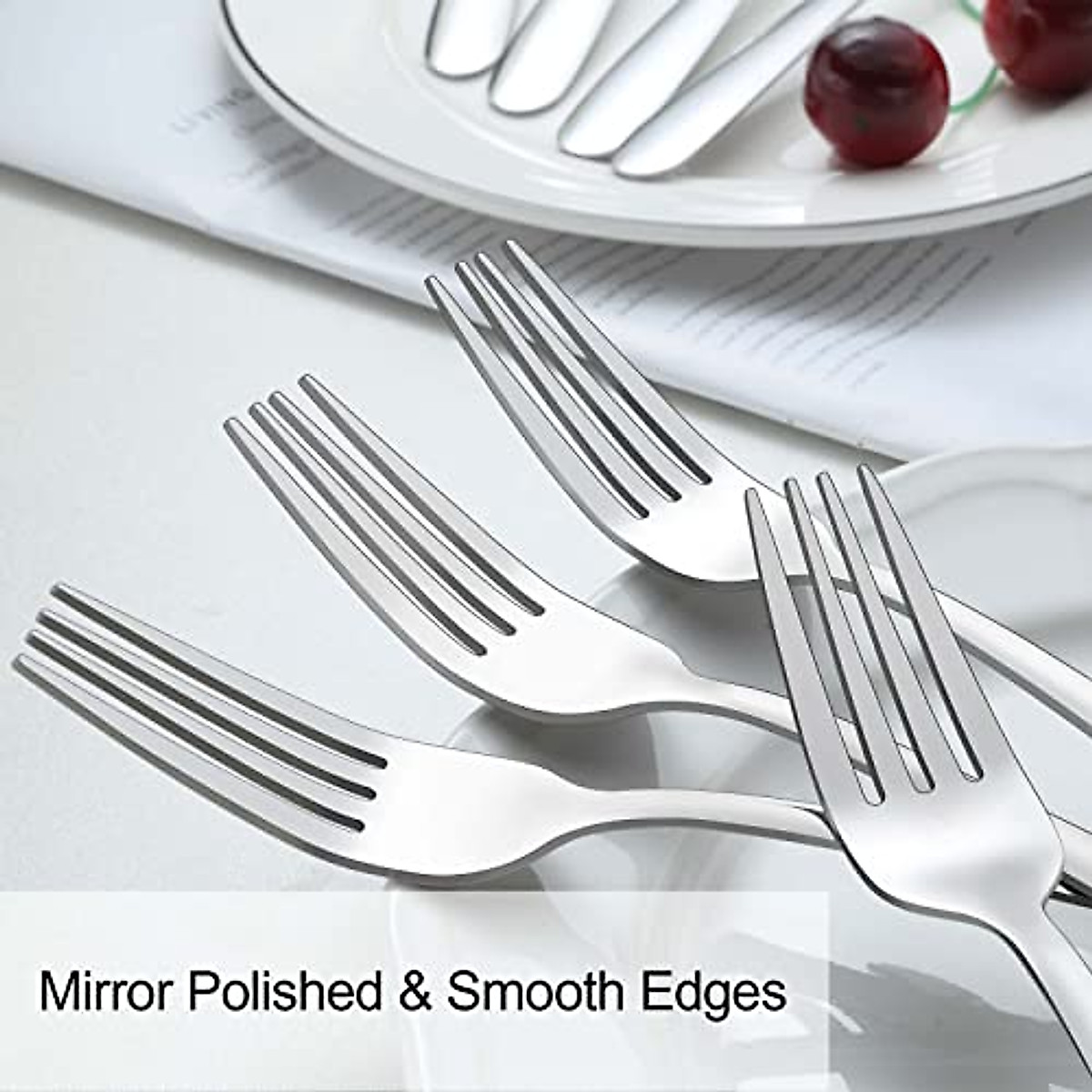 36 Pieces Dinner Forks Set (8 inch), Pleafind Forks Silverware, Stainless Steel Forks, Silverware Forks, Mirror Polished Fork Set, Small Forks for Home, Kitchen, Restaurant, Dishwasher Safe