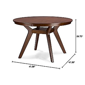 Baxton Studio Montreal Mid-Century Dark Walnut Round Wood Dining Table