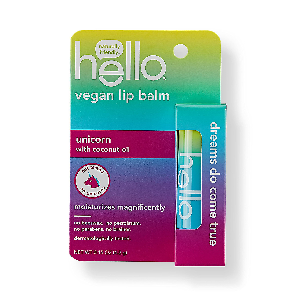 Hello Moisturizing Vegan Lip Balm, Wild Strawberry, Beeswax Free, Petrolatum Free, and Parabens Free, 0.15 Ounce (Pack of 1)