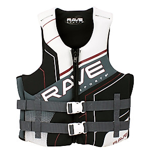 RAVE Sports Adult Neoprene Life Vest PFD, USCG Approved Type III PFD Adult Dual Neo Life Vest - XS/Small