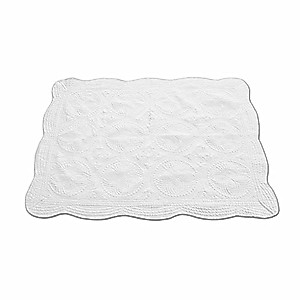 Personalized Baby Blankets for Girls and Boys - Monogrammed Baby Blanket with Embroidered Name - Super Soft and Cozy Cotton Baby Quilt with Scalloped Edges - 36x46 Inches - White