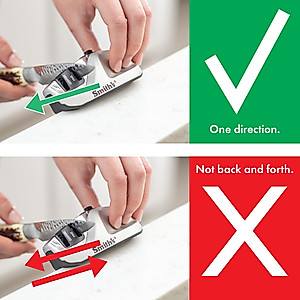 Smith's 51023 Adjustable Diamond Edge Grip Sharpener - Grey - Coarse & Fine Sharpeners - Compact - Stable Non-Slip Base – Pull Through Knife Sharpener