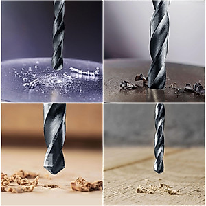 uxcell High Speed Steel Lengthen Straight Shank Twist Drill Bit Fully Ground Black Oxide 4.2mm Drill Diameter 120mm Total Length 65mm Drill Bit Length 2 Pcs