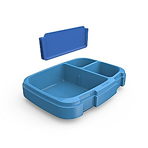 Bentgo Fresh Tray (Blue) with Transparent Cover - Reusable, BPA-Free, 4-Compartment Meal Prep Container with Built-In Portion Control for Healthy At-Home Meals and On-the-Go Lunches