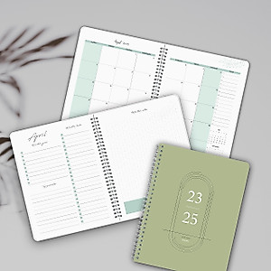Calendar Planner 2023-2025,Simple Monthly Planner 7" x 9" PVC Cover Flexible Binding With Goals To Do List, Easily Organizes Your Tasks To Boost Productivity - Runs fromJuly 2023 - June 2025