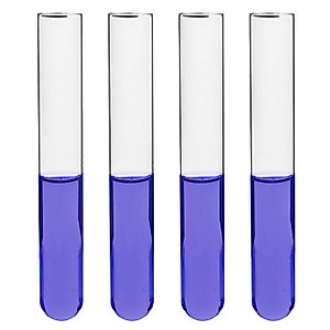EISCO 100PK Test Tubes, 7ml - Borosilicate 3.3 Glass - 1mm Thick Walls, Rimless - Superior Heat & Chemical Durability - 4" Tall, 0.5" Diameter - Fire Polished Ends