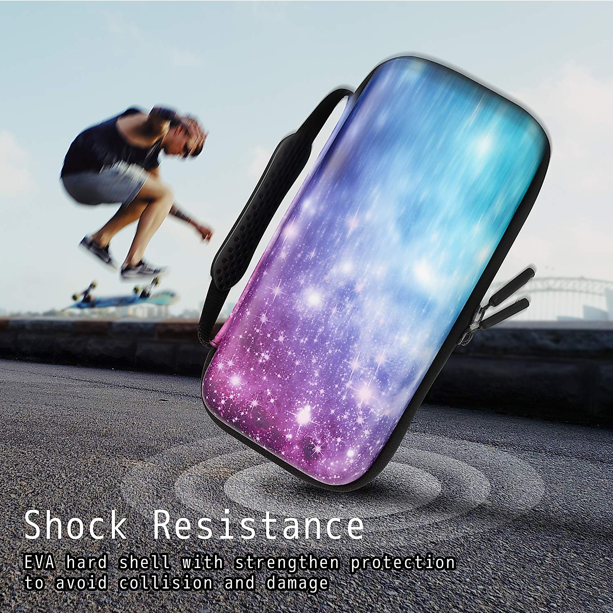 Comfyable Carrying Hard Case for Nintendo Switch OLED 2021 with 10 Game Slots, Portable Travel Pouch Protective Waterproof Cover with Pocket for Accessories, Galaxy