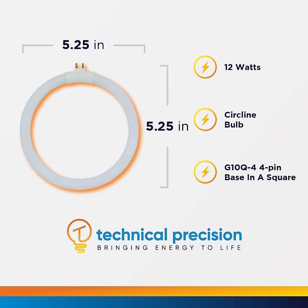 Technical Precision Replacement for FC12TD/865/LG General 45011 Light Bulb T4 Circular 12W G10Q Fluorescent Bulb - 5.45 Inch Outer Diameter - Daylight - 1 Pack