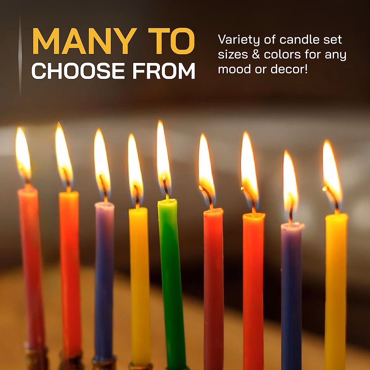 Danilovo Pure Beeswax Candles - No-Drip, Smoke-Less, Tall, Thin Taper Candles – Decorative Candles for Church Prayer, Decor or Birthday Candles – Honey Scented Candles – 7.3”x0.24” (Yellow, 50pcs)