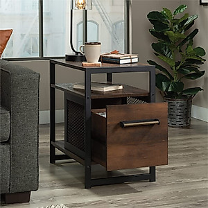 Sauder Briarbrook Engineered Wood/Metal Night Stand in Barrel Oak