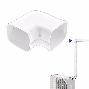 Cestluck 3'' Width Flat Elbow, Mini-Split Line Set Cover Accessories for Mini Split AC & Central AC