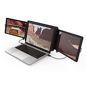 Xebec Tri-Screen 2 | 10.1in Portable Attachable Monitor for Laptop | Full HD Plug & Play, Compatible with Mac, PC, 1920x1200 Full HD Displays | The Original Tri Screen for Laptop with Instant Setup
