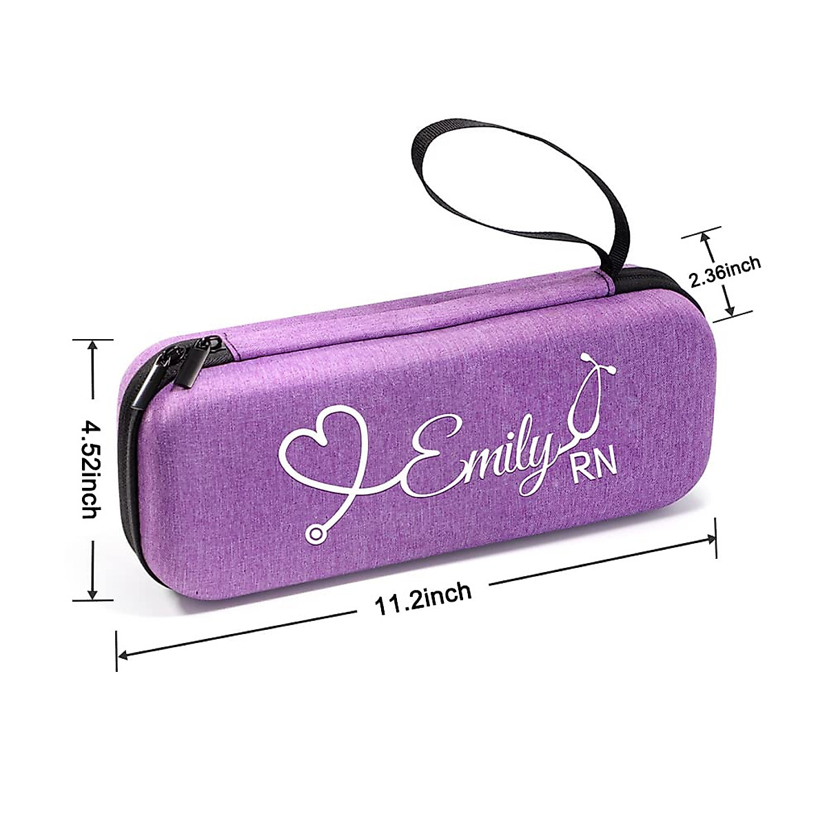 Dreamdecor Personalized Stethoscope Case Custom Name Hard Travel Case for Lightweight II S.E, Cardiology IV Diagnostic, MDF Acoustica Deluxe Stethoscopes, 3M Littmann Classic III