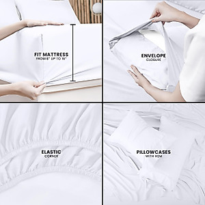 Utopia Bedding Full Bed Sheets Set - 4 Piece Bedding - Brushed Microfiber - Shrinkage and Fade Resistant - Easy Care (Full, White)