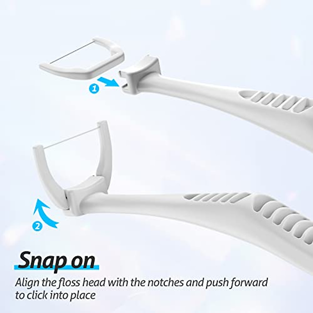 Dental Floss Picks, Clean Dental Flossers Kit with 1 Handle and 120 Extra Strength Refills