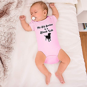 Cute Rascals Baby Bodysuit My Big Brother Is A Black Lab Dog Lover Pet Boy & Girl Baby Clothes Funny Cotton Light Blue Design Only 6 Months