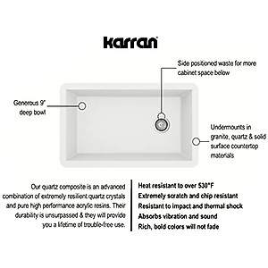 Karran QU-670 Quartz Composite Kitchen Sink - White
