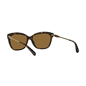 Coach HC8305 Sunglasses, Dark Tortoise/Brown Polarized, 57 mm