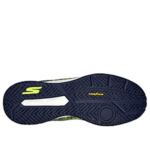 Skechers Men's Viper Court-Athletic Indoor Outdoor Pickleball Shoes with Arch Fit Support Sneaker, Yellow/Navy, 10