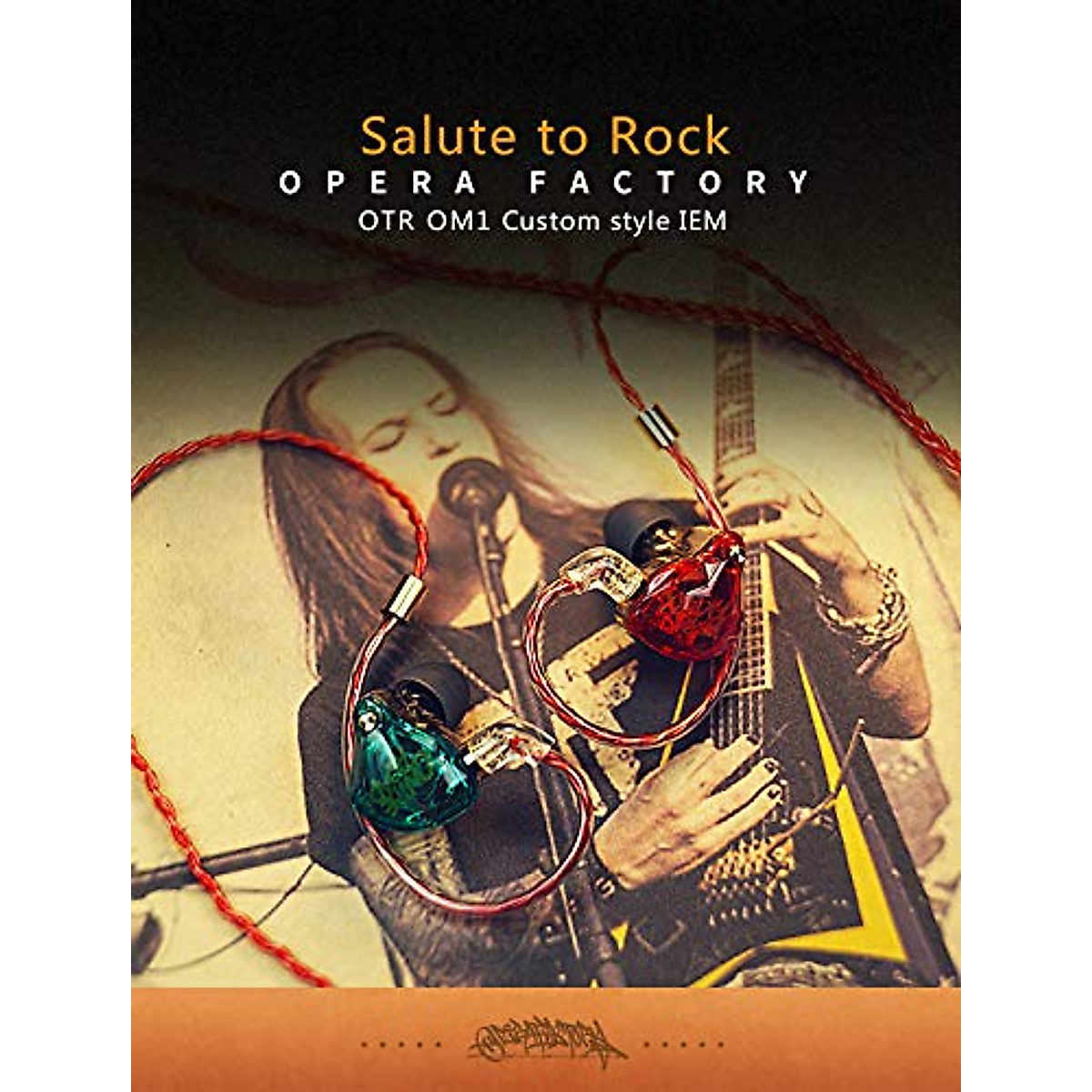 Better Whizzer OM1 in Ear Headphones, Noise-Isolating in Ear Monitors,Hi-Fidelity Stage Earphones,Wired Headset Tri-Frequency Alignment with 2 Pin Detachable Cable Natural Sound Earbuds