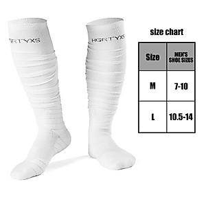 Yxmeiguo Scrunch Football Socks Extra Long Football Padded Sports Athletic Socks for Men Women with Ankle Support Football Accessories, White