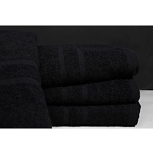 Pristine Linen 100% Cotton Bath Towels Black 22x44 Premium Towels for Bathroom