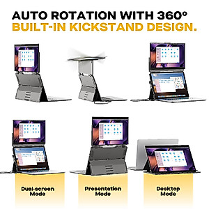 New Mobile Pixels Duex Float Portable Monitor, 15.6" Full HD IPS Dual Monitor for Laptops, USB C/HDMI Plug and Play Portable Screen,Windows/Mac/Android/Switch Compatible