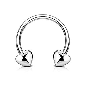 Jewseen 16G Septum Rings Heart Cartilage Earring Hoop 316L Stainless Steel Helix Earring Daith Earring Nose Ring Hoop Septum Piercing Jewelry for Women and Men