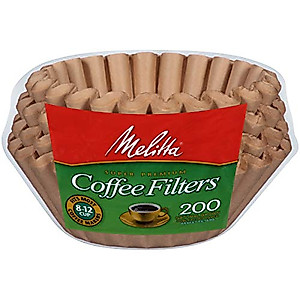 Melitta 8-12 Cup Basket Coffee Filters, Unbleached Natural Brown, 200 Count (Pack of 6) 1200 Total Filters Count