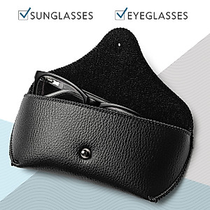 PU Leather Sunglasses Case Black, Durable Glasses Case Medium Big, Sunglass Cases, Goggles Case, Portable Sunglasses Case Slim, Spectacles Case, Knocks Protection Case
