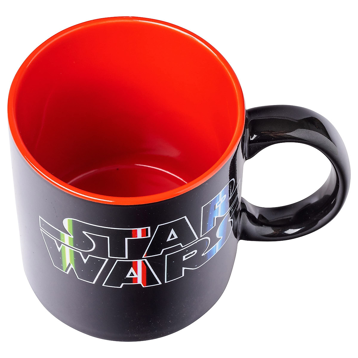 Silver Buffalo Star Wars Lightsaber Logo Heat Reveal Ceramic Coffee Mug, 20-Ounces
