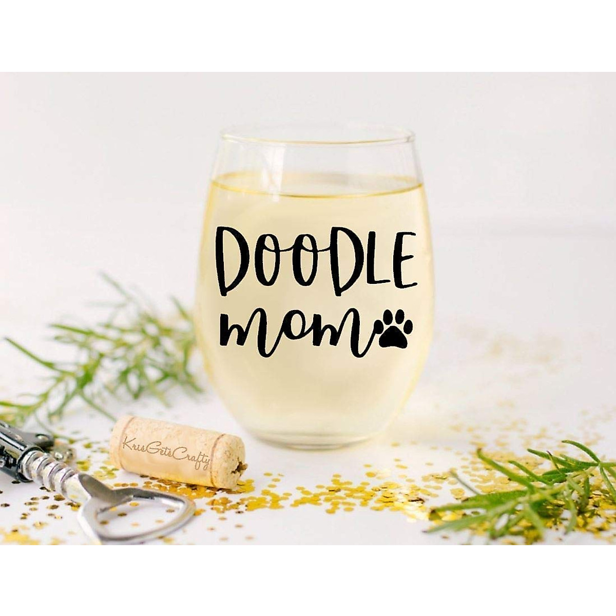 Doodle Mom - Premium 21oz Stemless Wine Glass - Gift for Doodle Lovers
