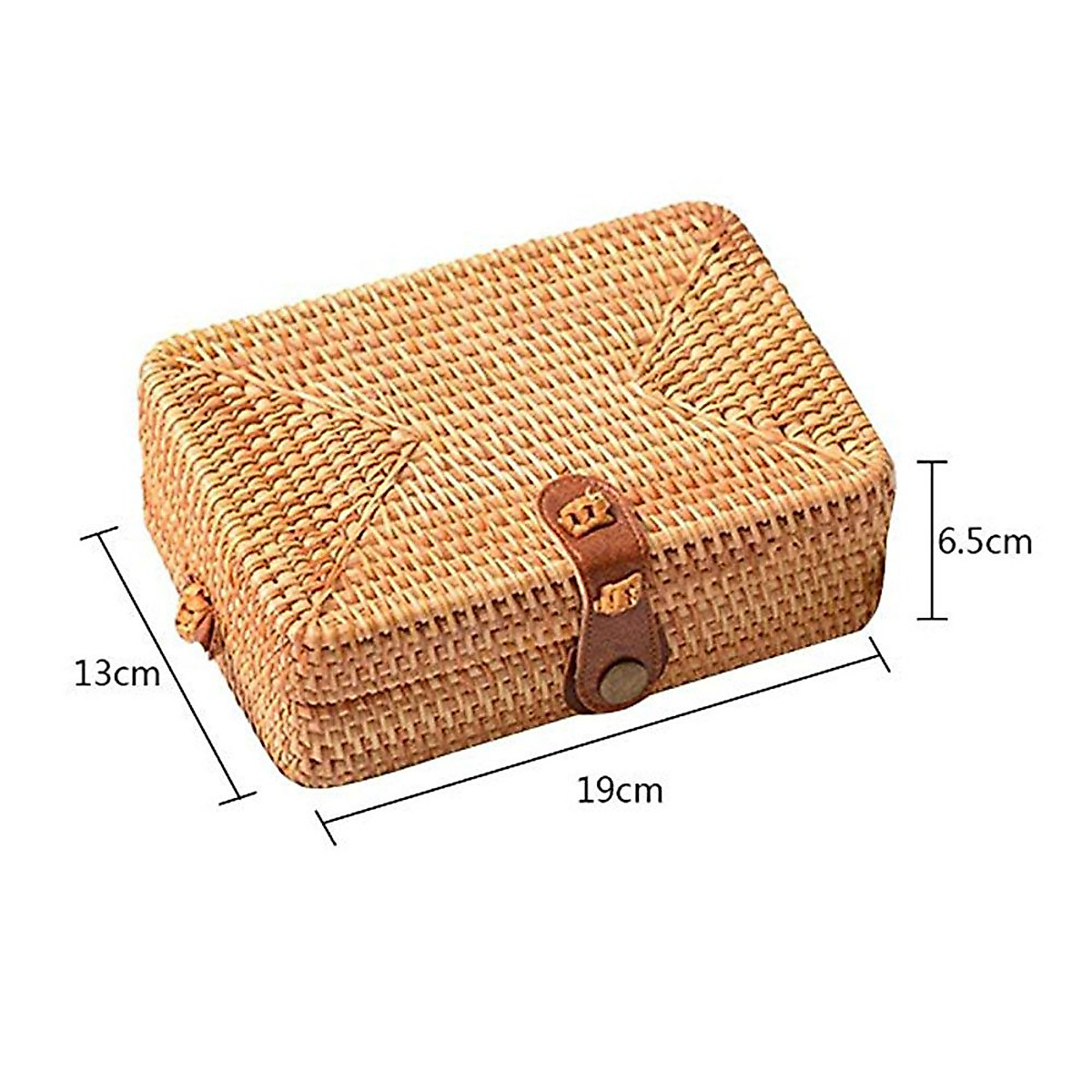 Zinuo Exquisite Straw Bag Women Rattan Woven Shoulder Handbag Summer Beach Crossbody Bag (Square)