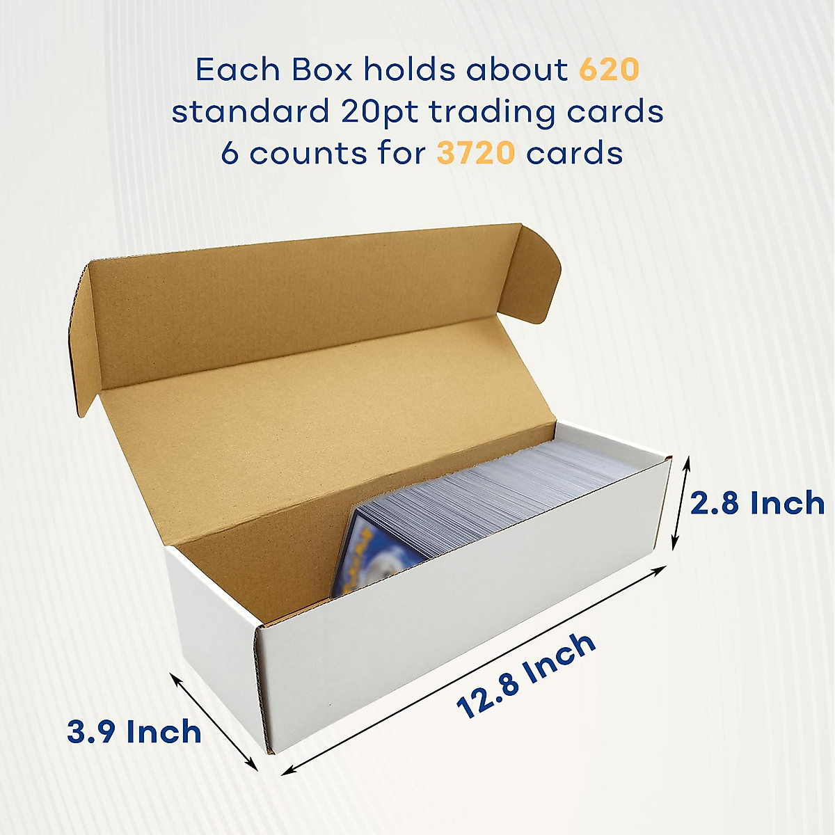 Fageverld Cardboard Storage Boxes with Dividers - For Baseball, Football, Sports Cards and MTG Playing Cards (6 Count)
