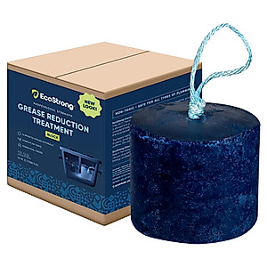 Eco Strong Commercial Grease Trap Treatment | Interceptor Grease Cleaner | Drop In Microbial Block Continually Digests Fats & Eliminate Odors (2 lbs)