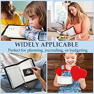 4 Pcs A5 Binder Photocard Binder with Inner 6 Ring, Clear K-Pop A5 Album PVC Photo Album Organizer with Zipper, Soft Reusable Notebook Shell,10"x7"(Black)