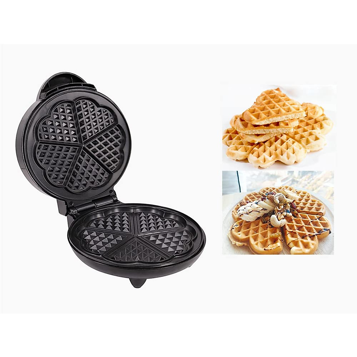 Waffle Maker 9“ Non-Stick Waffler Iron Stuffler Stuffed Wafflera 1200W Adjustable Browning Control, Electric Baker Makes Thick, Fluffy Waffles, Kitchen Essential for Breakfast