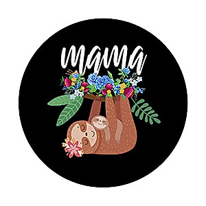 Flowers Mom & Baby Sloth Mama Animal Mother's Day Mommy kids PopSockets Swappable PopGrip