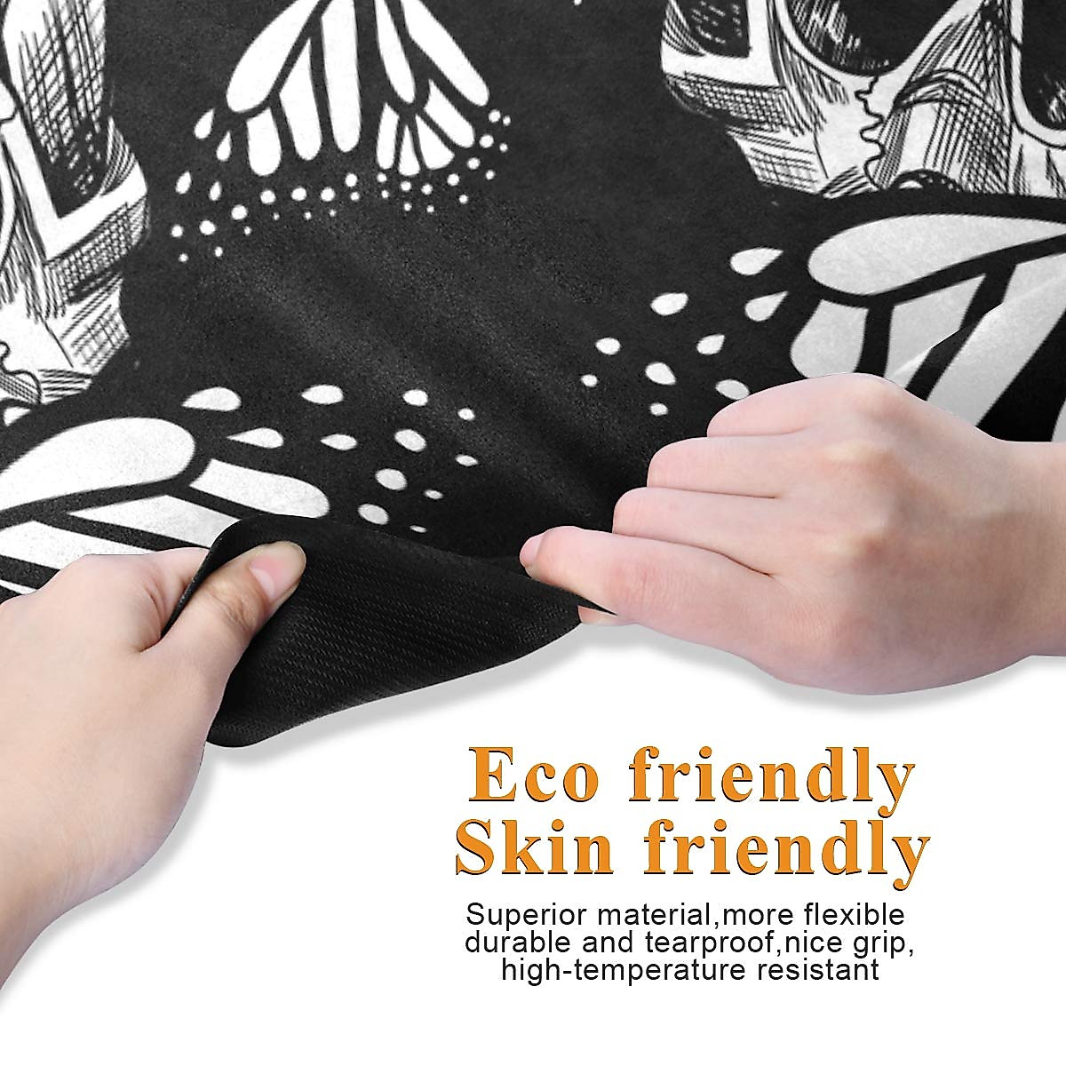 Baofu Non Slip Yoga Mat Skull Exercise Fitness Eco Friendly Hot Mat Long TPE Foldable Natural Non-Toxic Pilates Mat with Carrying Bag 71"x26"