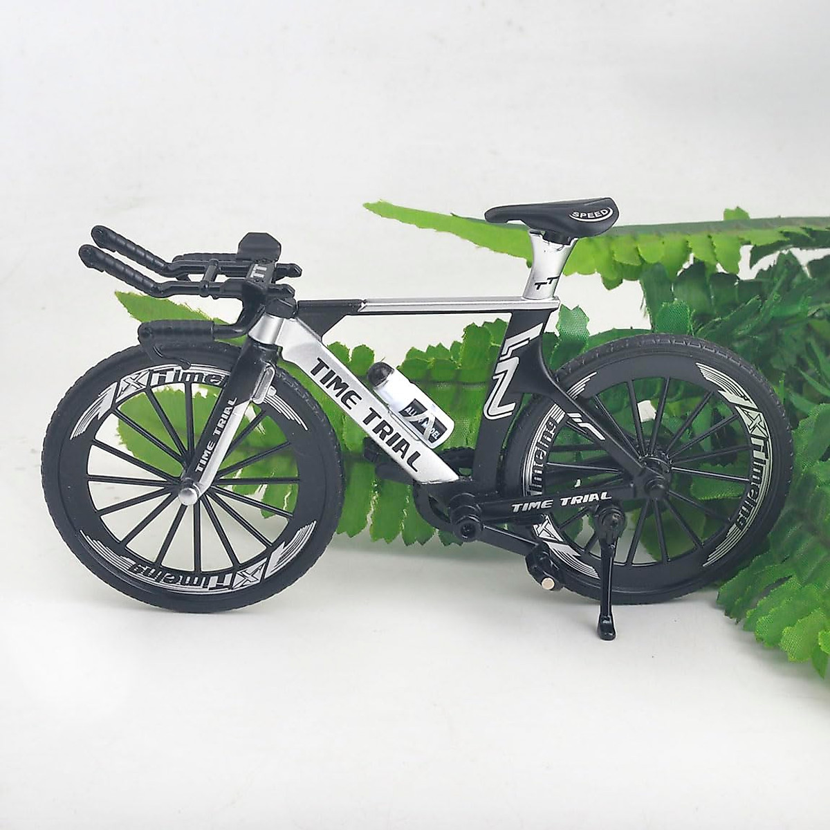 Ailejia Alloy Mini Finger Mountain Bikes Ornament Racing Mini Bicycle Toy Dirt Vehicles Model Decoration Crafts for Home (Black)