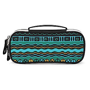 Boho Style Ethnicity Pattern2 Printed Pencil Case Bag Stationery Pouch with Handle Portable Makeup Bag Desk Organizer