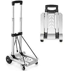 KEDSUM Foldable Aluminum Panel Hand Truck, Portable 270 lbs Lightweight Utility Cart for Travel, Shopping, Office Use