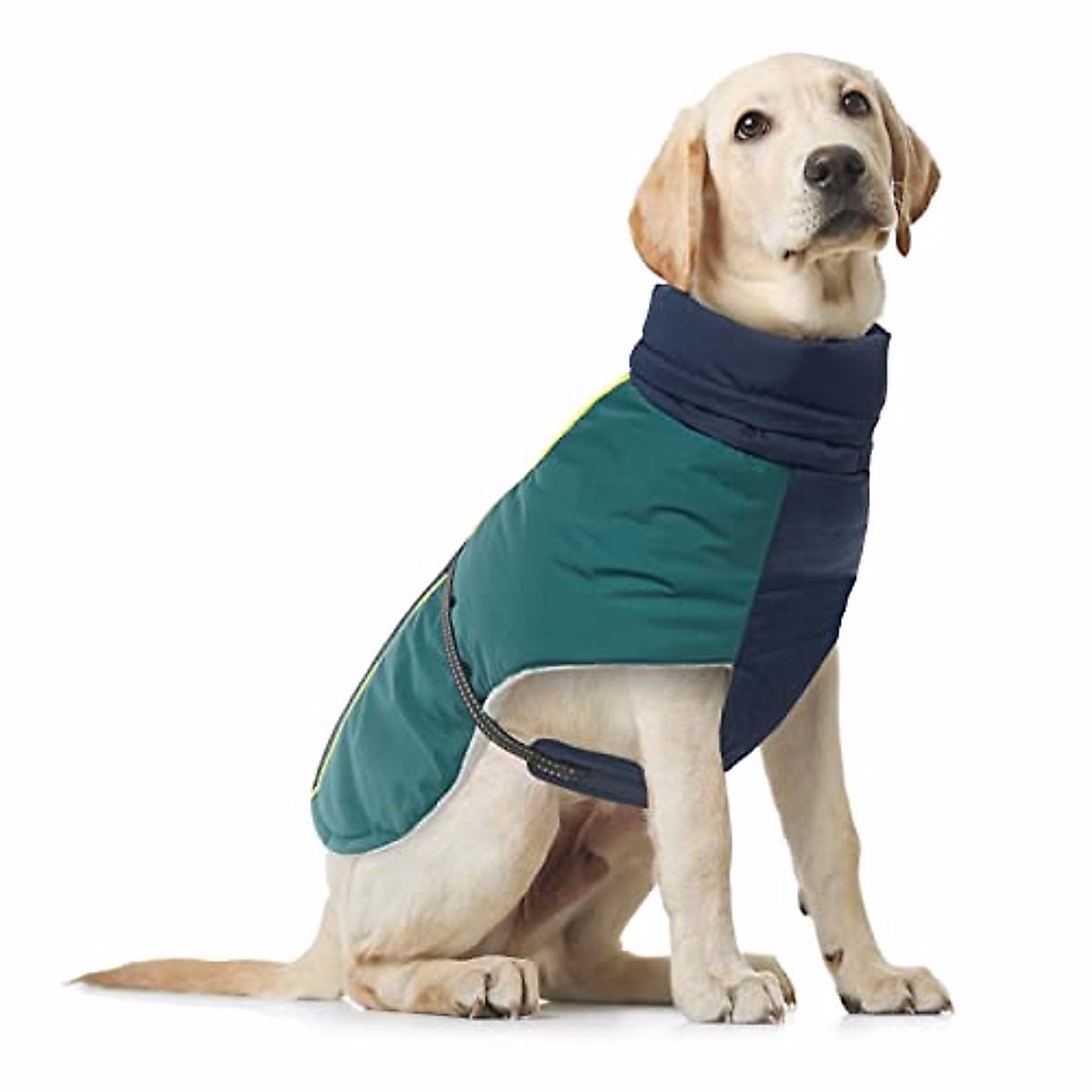 T'CHAQUE Warm Dog Jacket, Cold Weather Coat for Small Medium Large Dogs, Waterproof Reflective Turtleneck Dog Vest, Winter Fleece Dog Outfit with Leash Ring Windproof Adjustable Dog Apparel Clothes