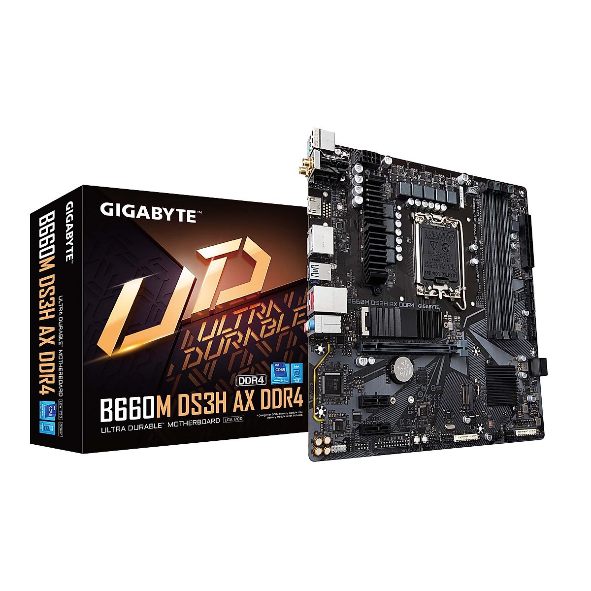 GIGABYTE B660M DS3H AX DDR4 (B660/ Intel/LGA 1700/ Micro-ATX/ DDR4/ Dual M.2/ PCIe 4.0/ USB 3.2 Gen2 Type-C/ 2.5GbE LAN/Motherboard)