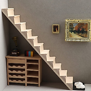 Toyvian Doll House Stairs Landscape Layout Props Miniature Staircase Mini House Stairs Model Home Décor Stairs Statues Wood Stairs Mini Stair Step Mini Houses Wooden Furniture Small Stairs